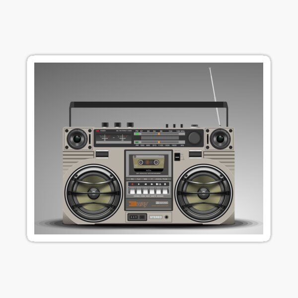 "boombox" Sticker for Sale by titaniumvinson | Redbubble