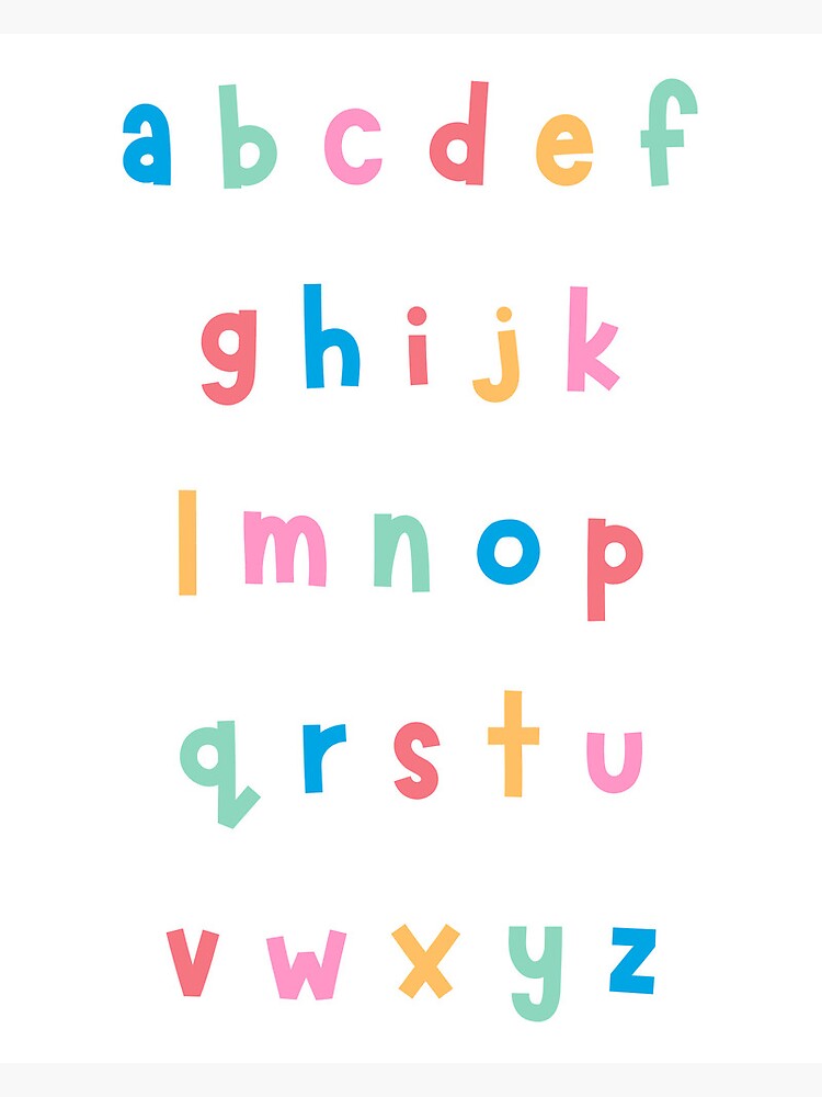 "Lowercase English Alphabet" Art Print for Sale by akmac | Redbubble