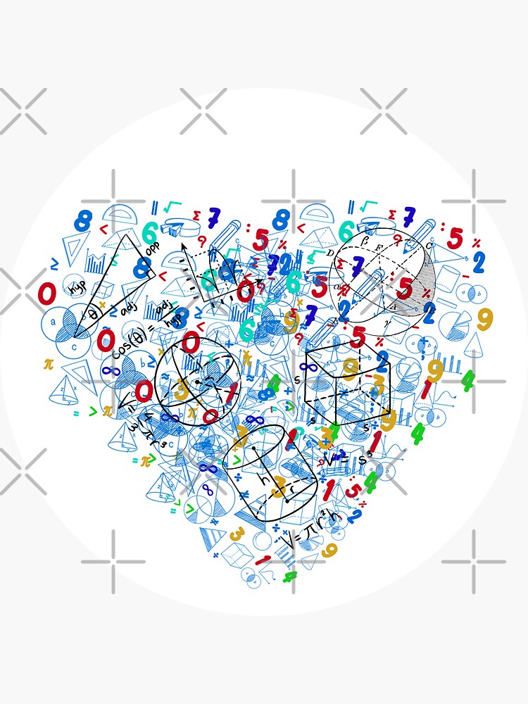 "Numbers in Love" Sticker for Sale by AngelFeatherDsg | Redbubble