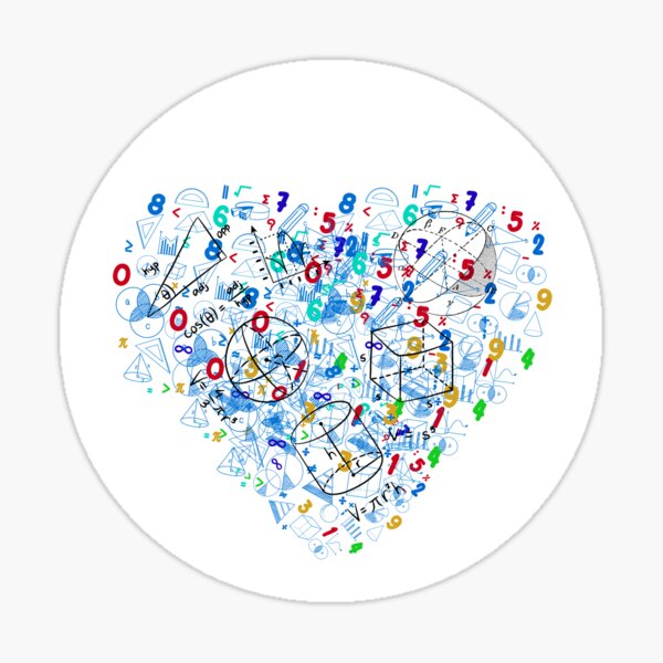 "Numbers in Love" Sticker for Sale by AngelFeatherDsg | Redbubble