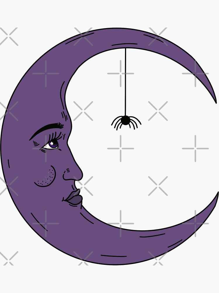 "Spider Moon" Sticker for Sale by caitillustrates | Redbubble