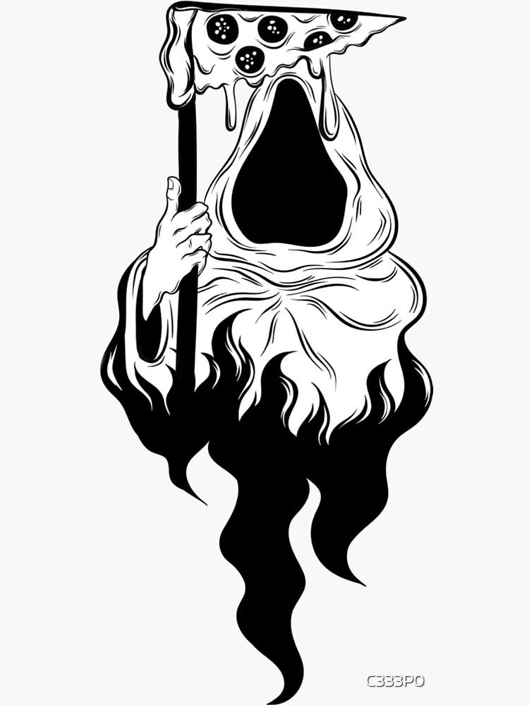 "Pizza reaper" Sticker for Sale by C333P0 | Redbubble