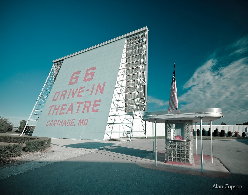 "Route 66. Drive-in Cinema. Carthage." by Alan Copson | Redbubble