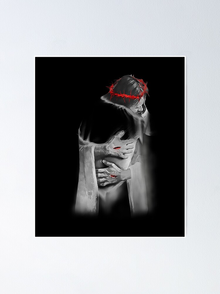 "Jesus Hugging Me Amp Jesus Embracing Me God Hug Christian " Poster for ...