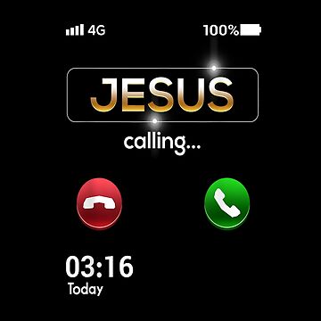 "Jesus Is Calling Funny Cell Phone Call Jesus Christian " Sticker for ...