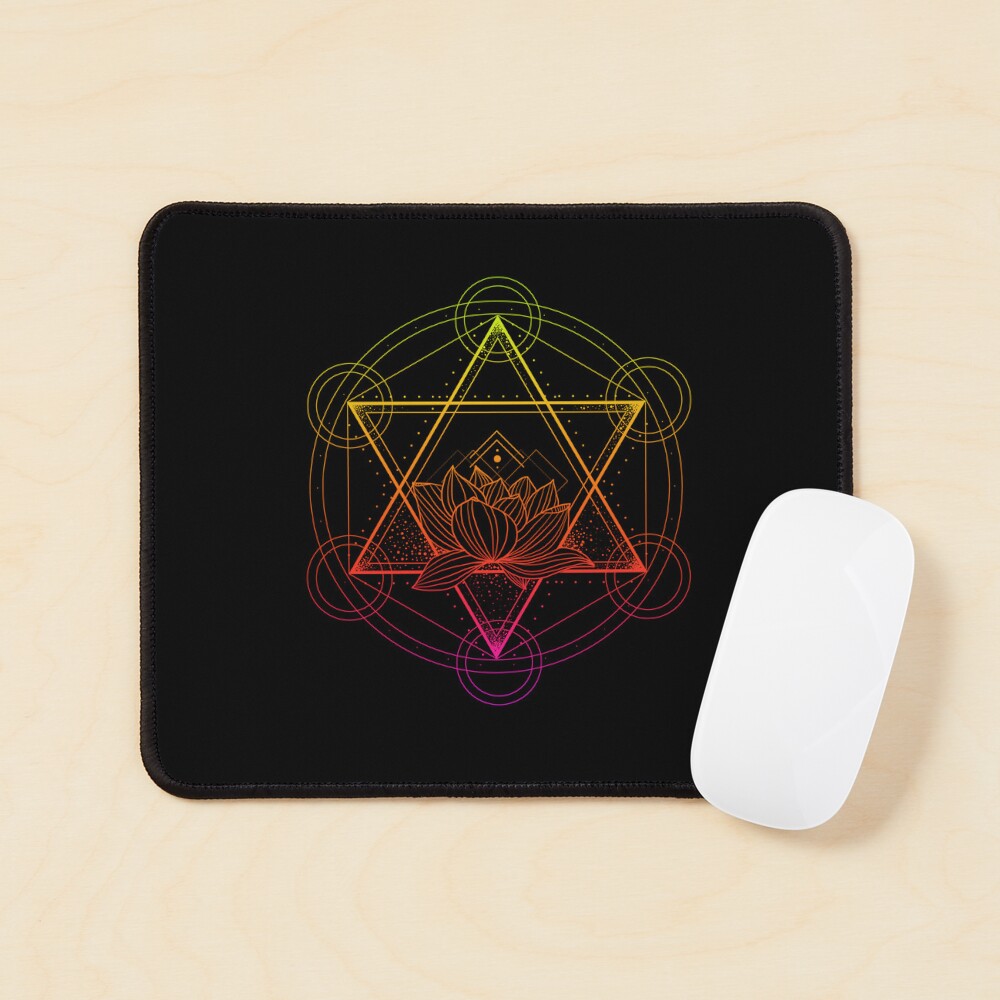 "Metatron's Cube with Lotus Flower - Colourful Gradient" Sticker for ...