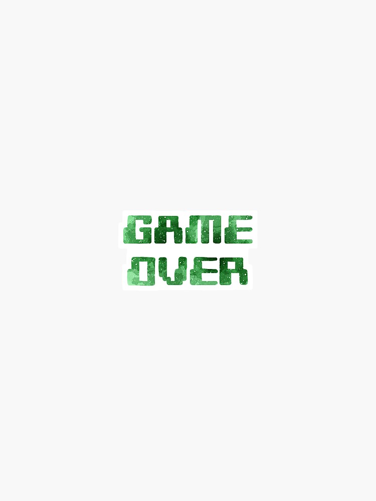 "Cute Aesthetic Green Game Over Design" Sticker for Sale by Dr3amsInInk ...