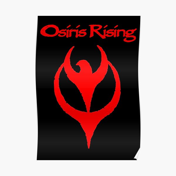 "Osiris Rising logo and icon in red (legacy)." Poster for Sale by ...