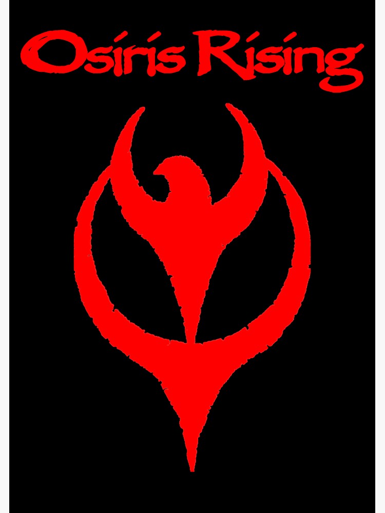 "Osiris Rising logo and icon in red (legacy)." Sticker for Sale by ...