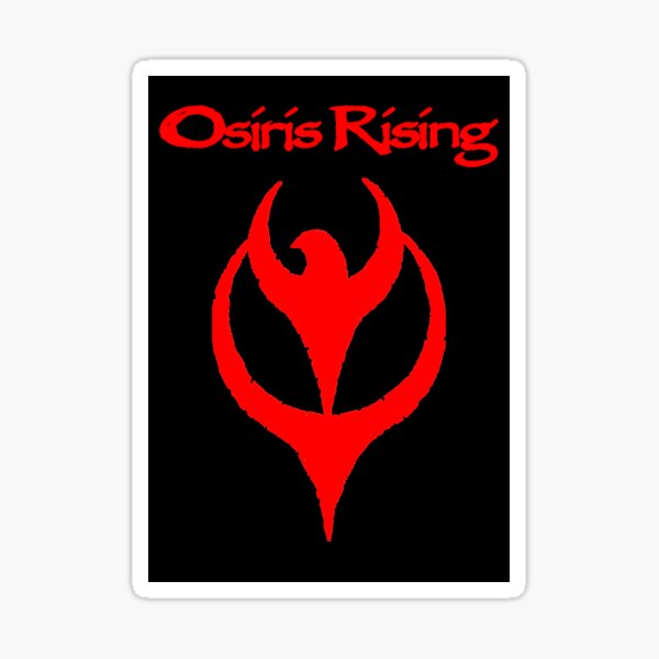 "Osiris Rising logo and icon in red (legacy)." Sticker for Sale by ...