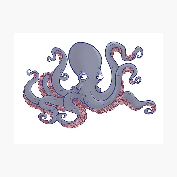 Cuddly Octopus Wants To Suck Your Face Photographic Print For Sale By Jcarrtoons Redbubble