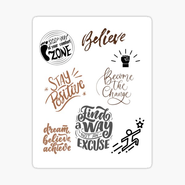 "Motivative and aesthetic sticker sheet" Sticker for Sale by Orphic1995 ...