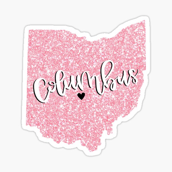 "Columbus, OH Pink Glitter" Sticker by kelseyhaver | Redbubble