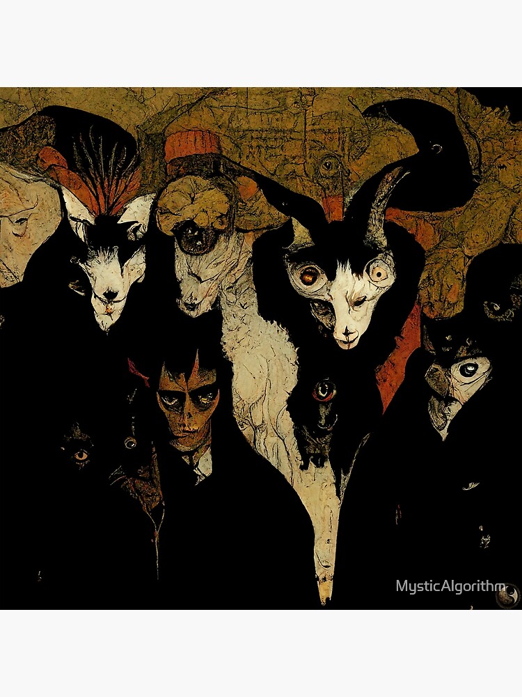 "Abstract Satanic Potluck Party with Baphomet and Gang" Poster for Sale ...