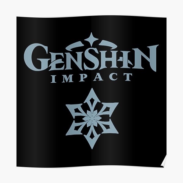 "Genshin Impact Cryo Symbol Elements Genshin Impact Elements" Poster ...