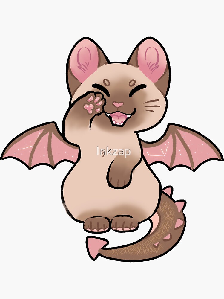 "Siamese cat dragon" Sticker for Sale by Inkzap | Redbubble