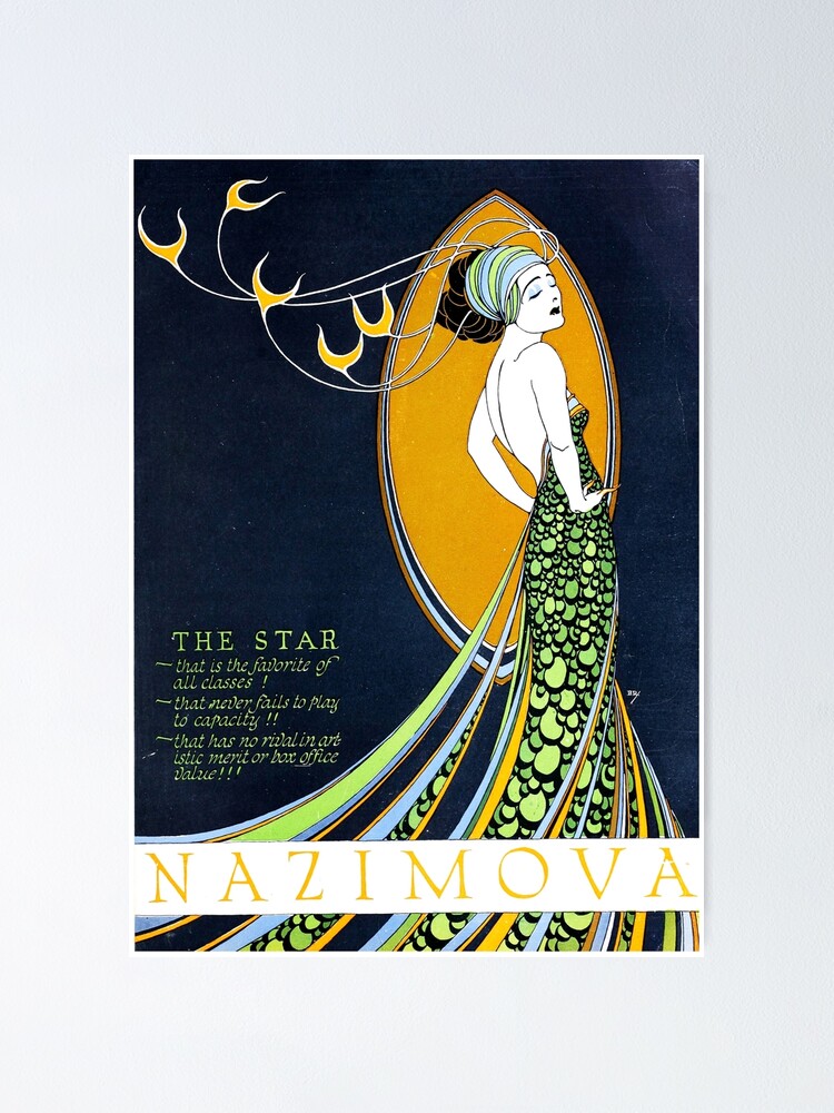 "HD Nazimova in Madame Peacock , by Burton Rice (1920)" Poster for Sale ...