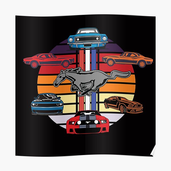 "Mustang Evolution" Poster for Sale by ClassicCarHouse | Redbubble