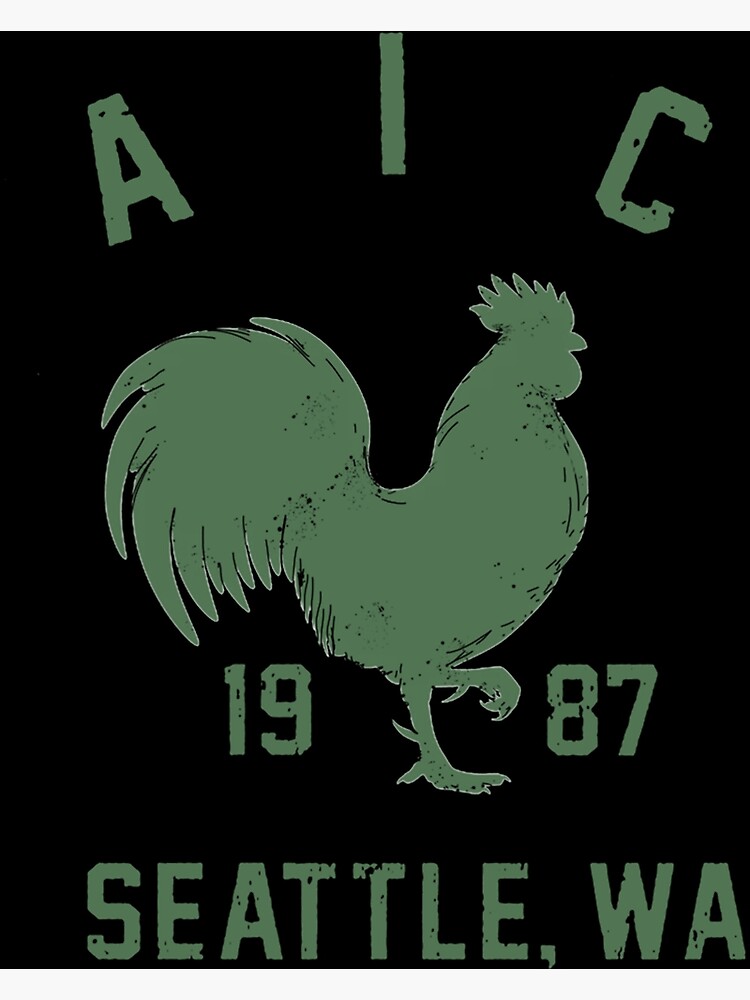 Póster «AiC - Rooster vintage rock graphic est 1987. Gráfico original ...