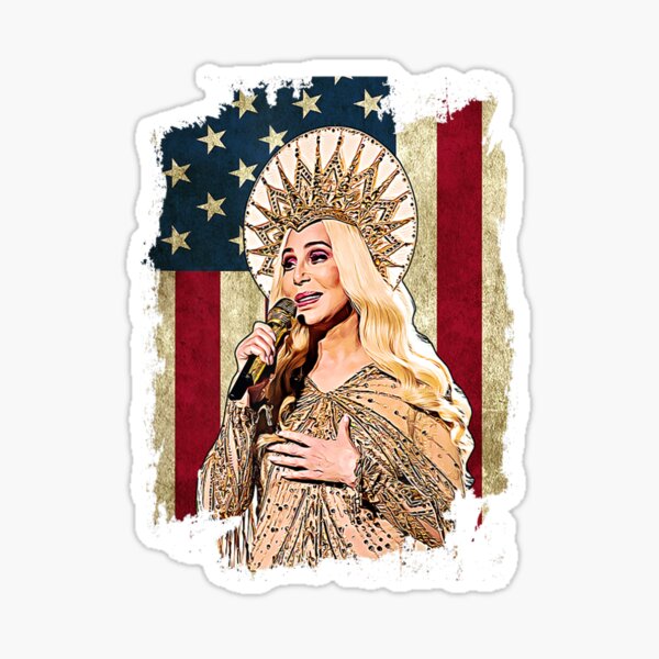 "Graphic Chers Legends Music Retro Flag American For Fans" Sticker for ...