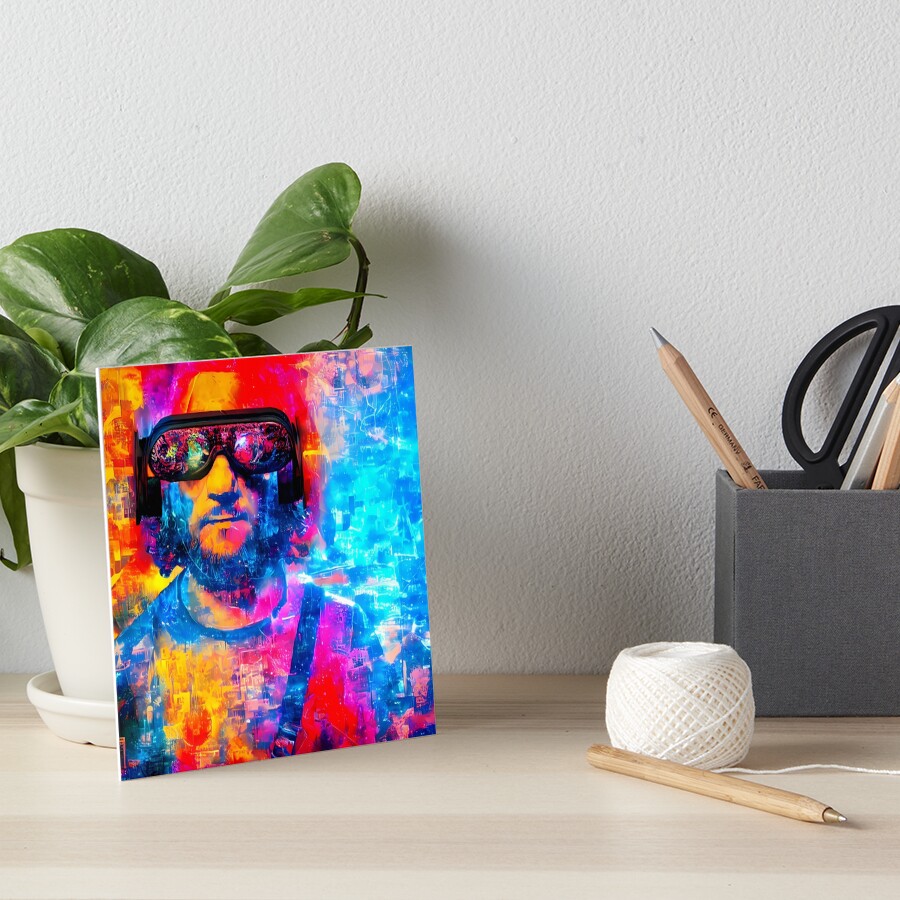 "Cool VR Cyberpunk Neon Bearded Renaissance Man Leonardo Da Vinci in ...