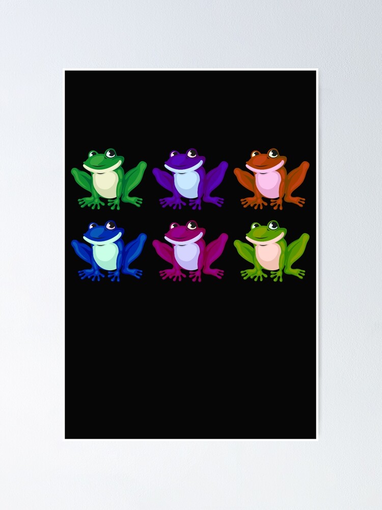 "colourful cute frog aesthetic" Poster for Sale by Click-Like | Redbubble