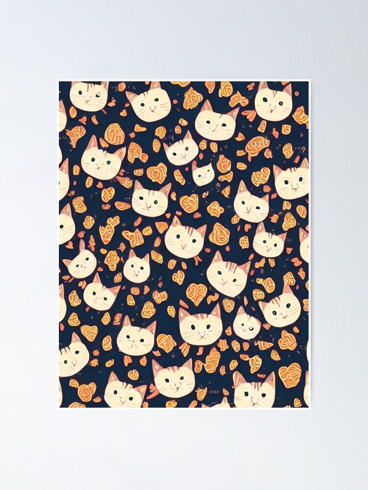"70s 80s Style Funky Kitten Pattern" Poster for Sale by knurvs | Redbubble
