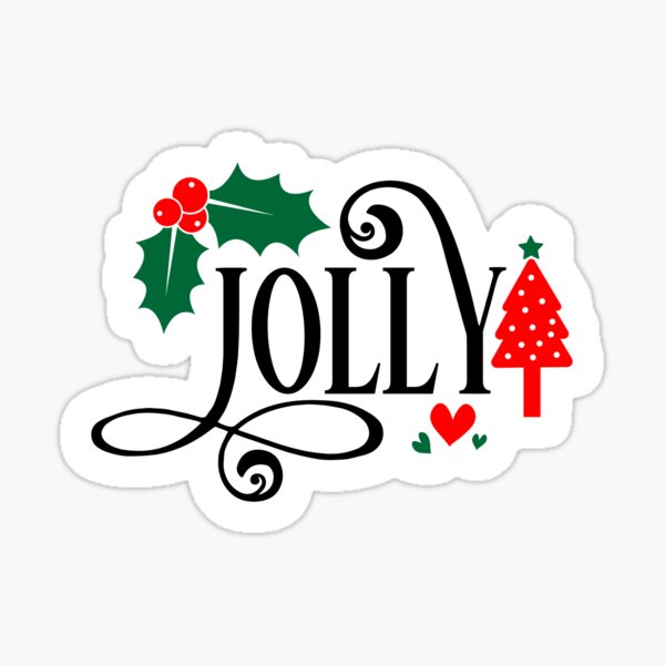 "Jolly | Jolly Sticker | Jolly Christmas Sticker | Jolly Sticker with ...