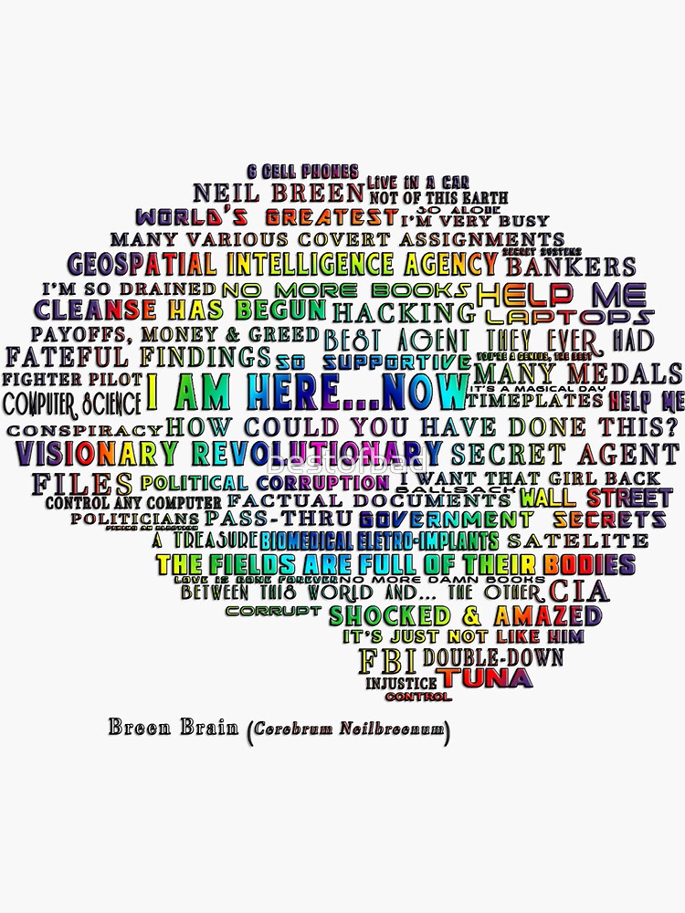 "Neil Breen - Breen Brain (Rainbow) Movie T-Shirt" Sticker by bestofbad ...