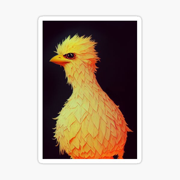 Chocobo Yellow Digital Illustration Sticker For Sale By