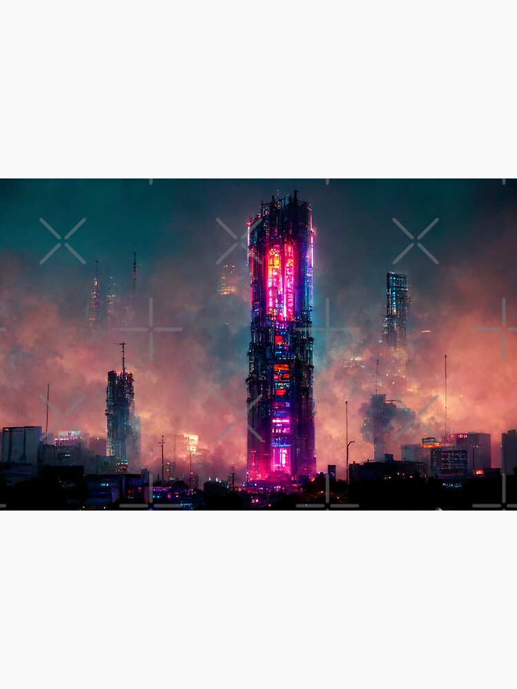 "Cyberpunk Tower" Sticker for Sale by JABG-01 | Redbubble