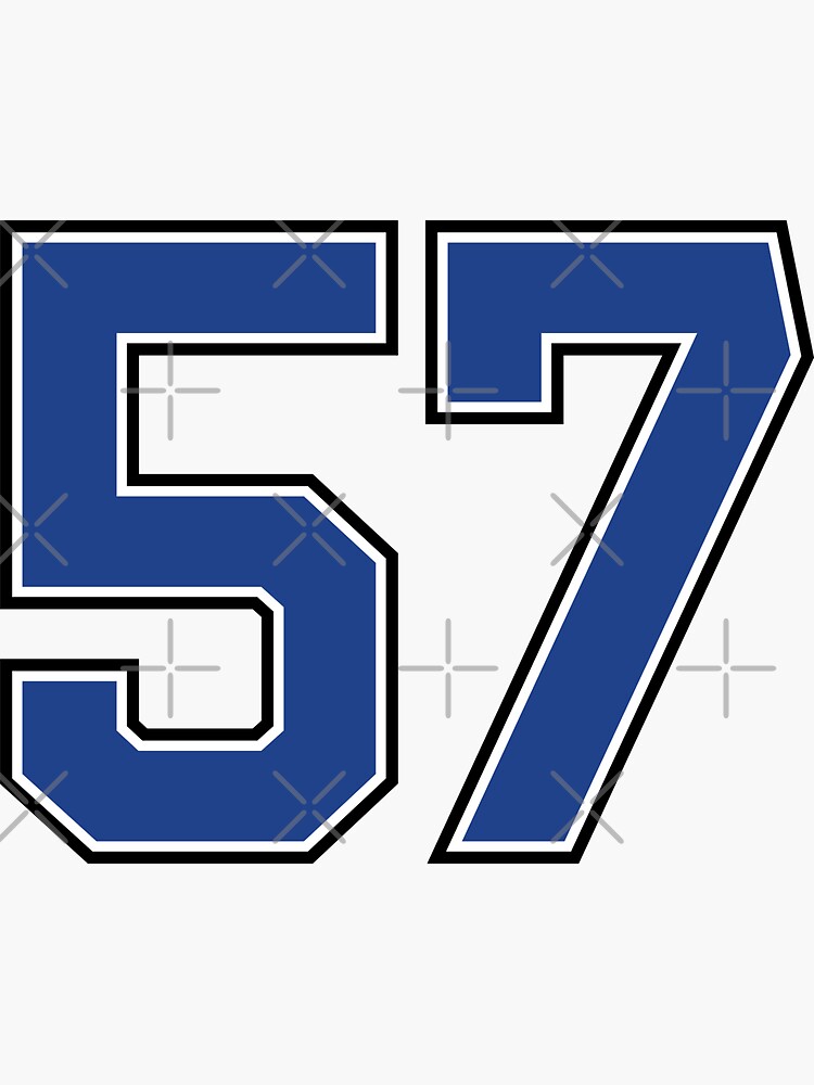 "Number 57 lucky sports jersey fifty seven" Sticker for Sale by ...