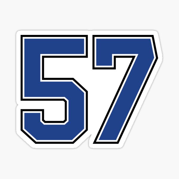 "Number 57 lucky sports jersey fifty seven" Sticker for Sale by ...