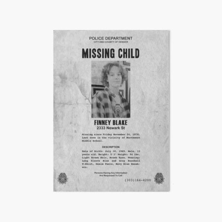 "TBP Missing Poster - Finney" Art Board Print for Sale by muldeeni ...