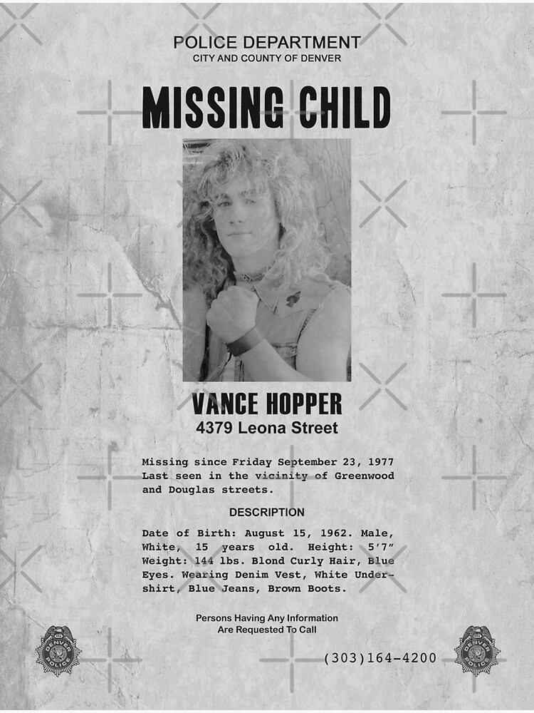 "TBP Missing Poster - Vance" Sticker for Sale by muldeeni | Redbubble