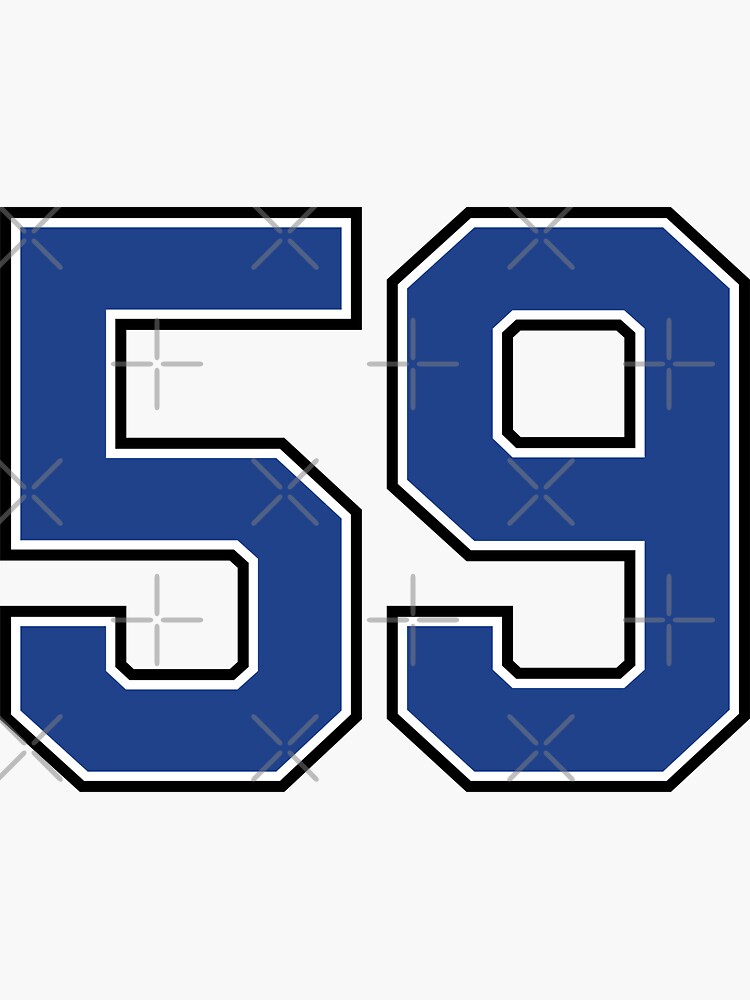 "Number 59 lucky sports jersey fifty nine" Sticker for Sale by ...
