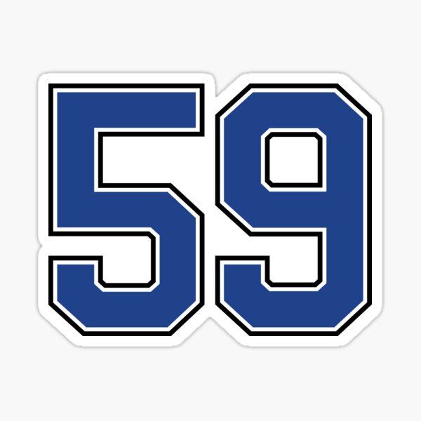 "Number 59 lucky sports jersey fifty nine" Sticker for Sale by ...