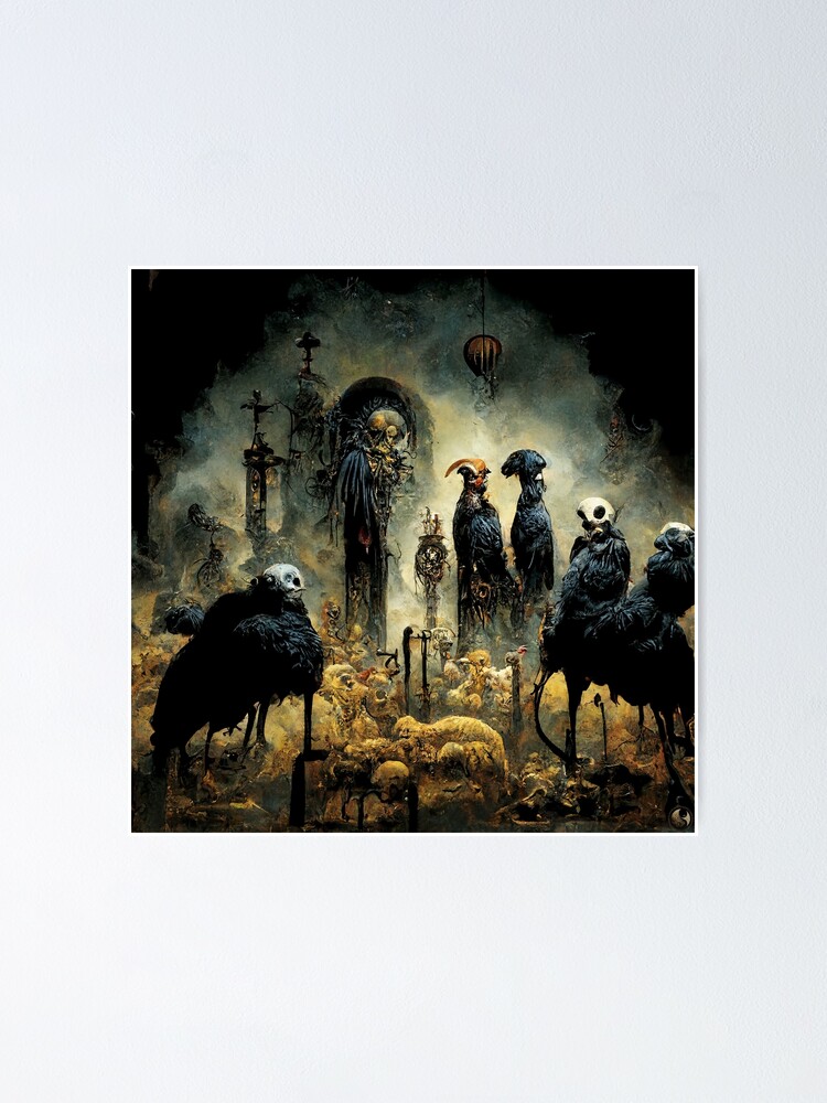 "A Raven's Den, Humanoid Raven Ritual Site Fantasy Creature" Poster for ...