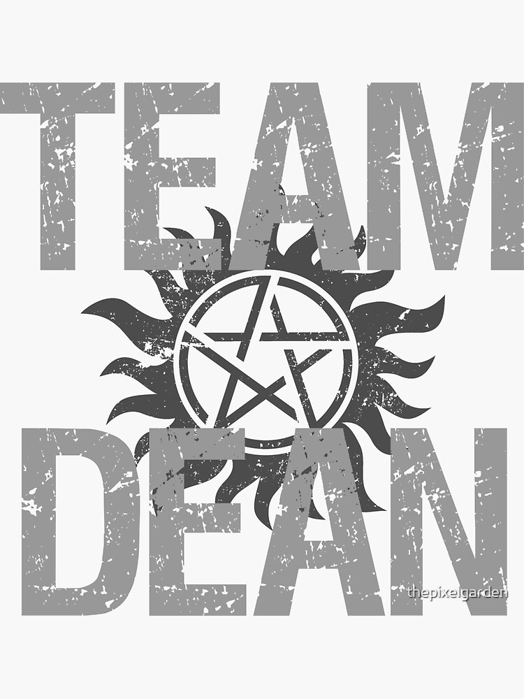 "Supernatural Team Dean" Sticker for Sale by thepixelgarden | Redbubble