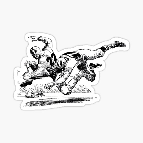 "Football players - offensive receiver and defensive end" Sticker for ...
