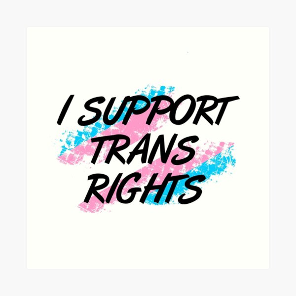 "I Support Trans Rights" Art Print for Sale by thepixelgarden | Redbubble