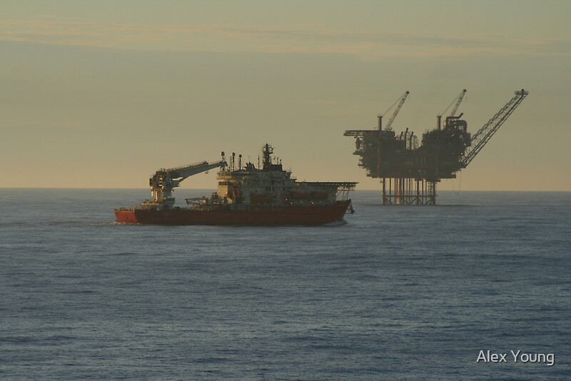 "Lomond Platform and Passing Vessel, Central North Sea." by Alex Young ...