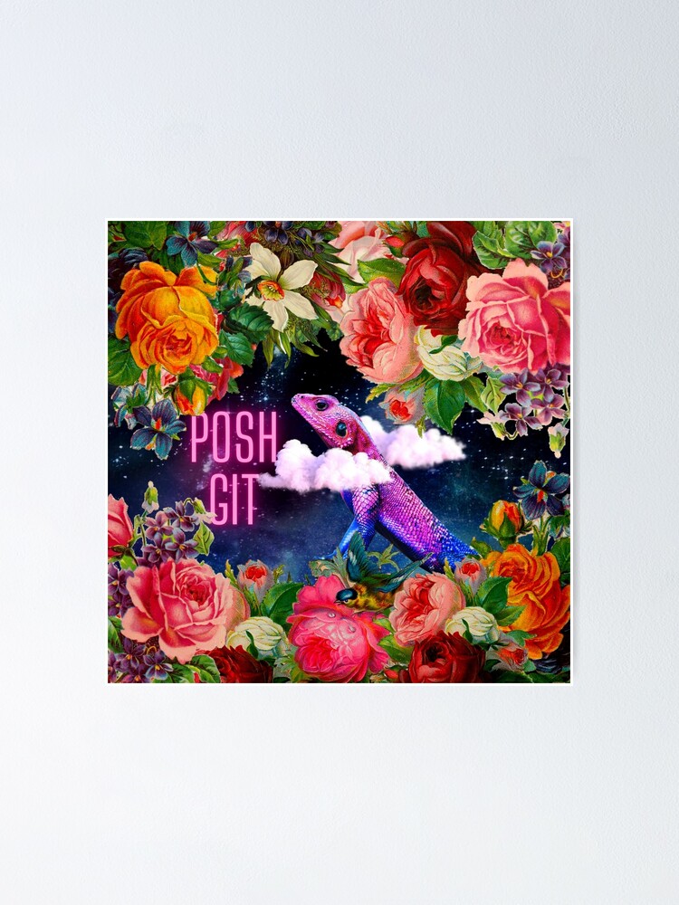 "PoshGIT Posh Lizard Flowers" Poster for Sale by PoshGIT | Redbubble