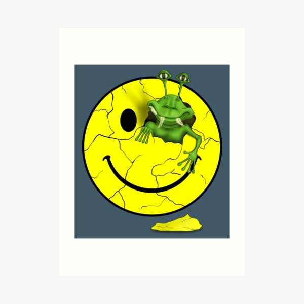 "Happy Alien Face" Art Print for Sale by darkdad | Redbubble
