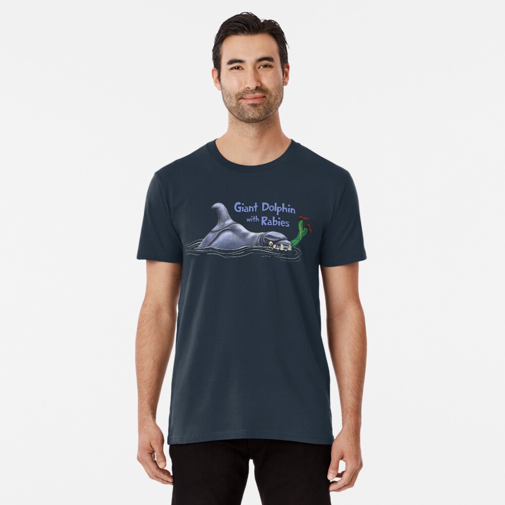"Giant Dolphin With Rabies" Essential T-Shirt for Sale by Dark Dad Dudz ...