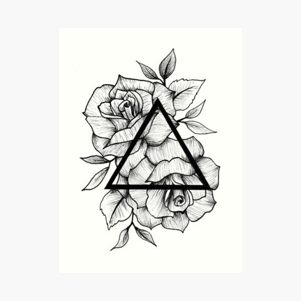 "Geometric Roses" Art Print by scarletroseart | Redbubble