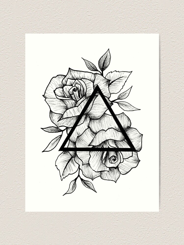 "Geometric Roses" Art Print by scarletroseart | Redbubble