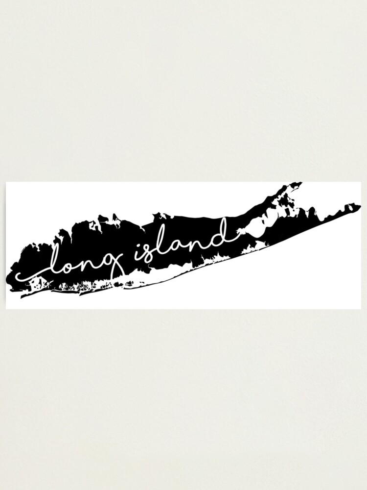 "Long Island Map Outline" Photographic Print for Sale by emilystp23 ...