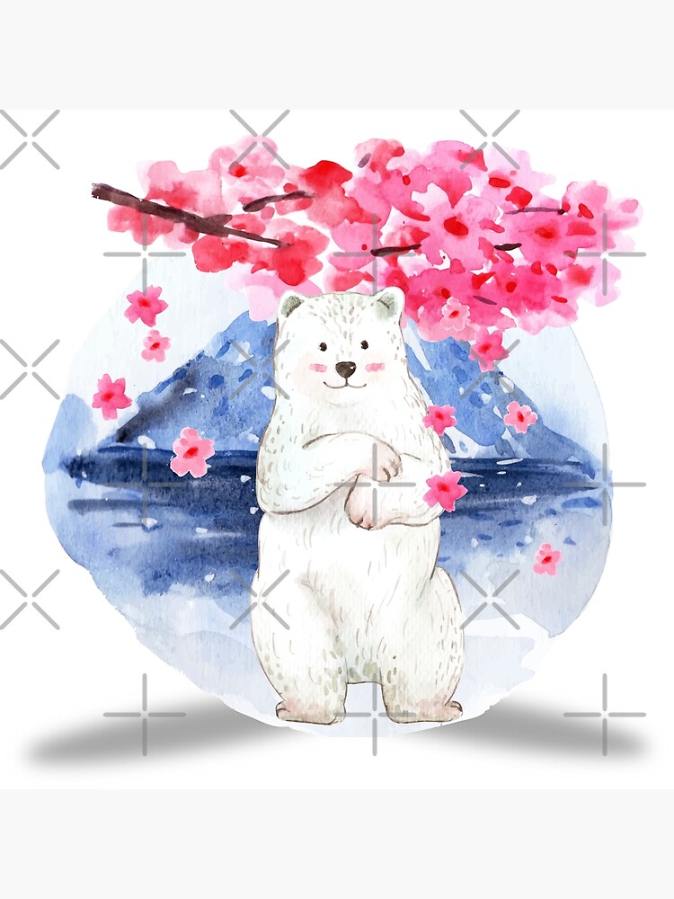"Cute White Bear in Fuji " Poster for Sale by sofiatheof | Redbubble