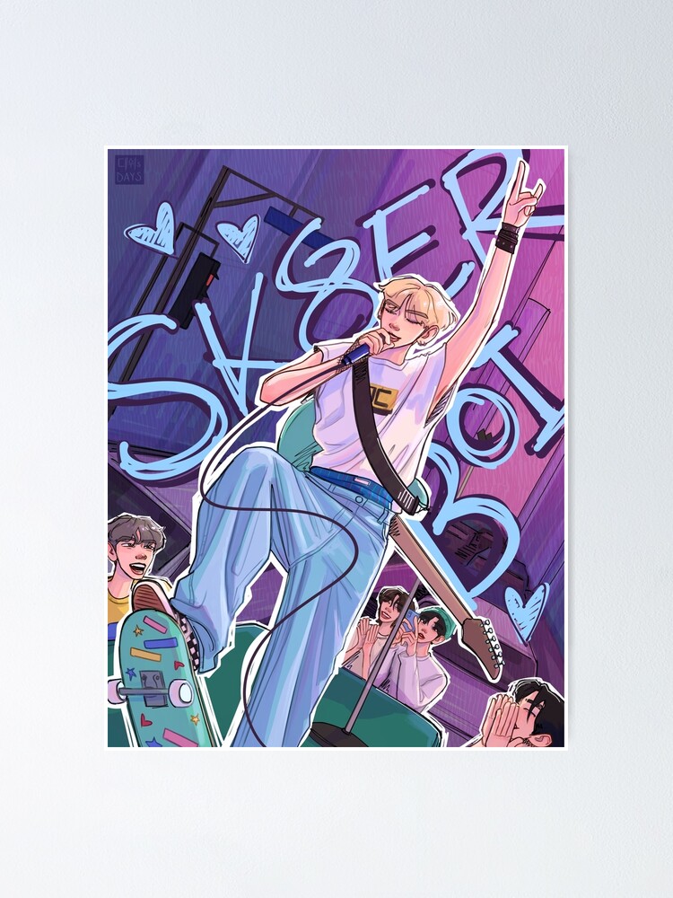 "TXT Huening Kai SK8ER BOI fanart" Poster for Sale by daehwisday ...